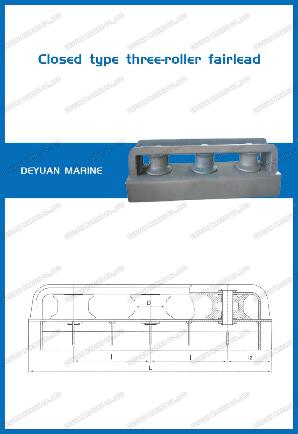 JIS F2014 Closed Type Three Roller Fairlead from China manufacturer ...