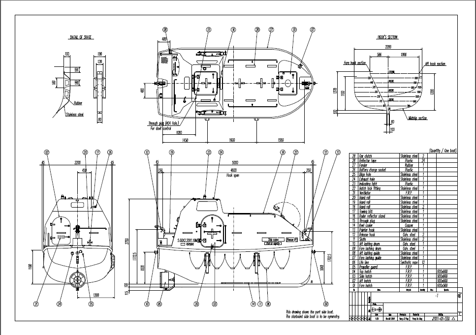 5.0M Length Totally Enclosed Type Life Boat With Diesel Engine from ...