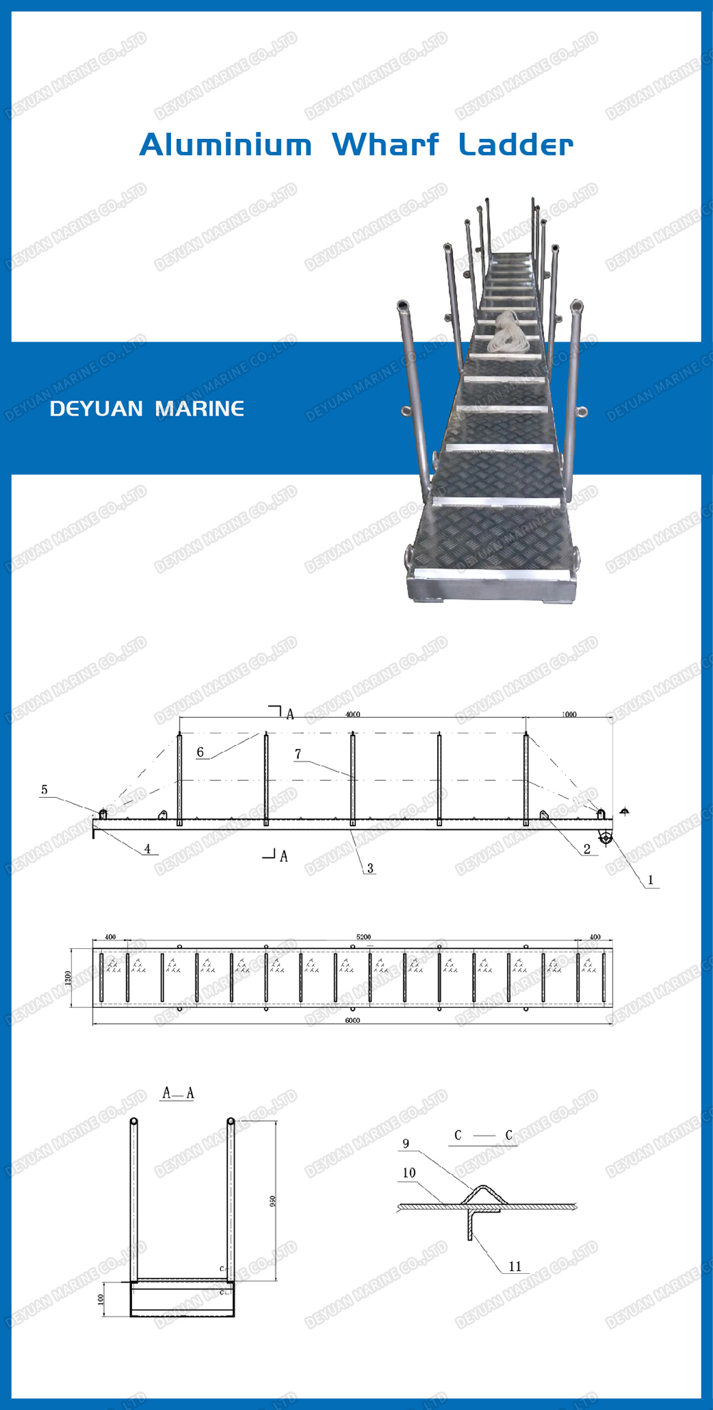 Flat Type Dock Gangways Aluminum Ship Access Gangways from China ...