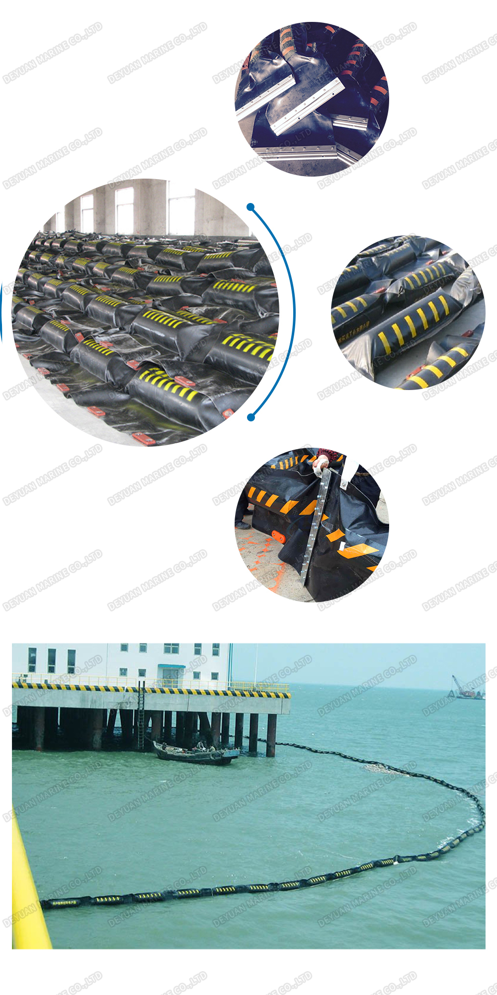 Permanent Deployment Oil Containment Booms Solid Flotation Booms ...