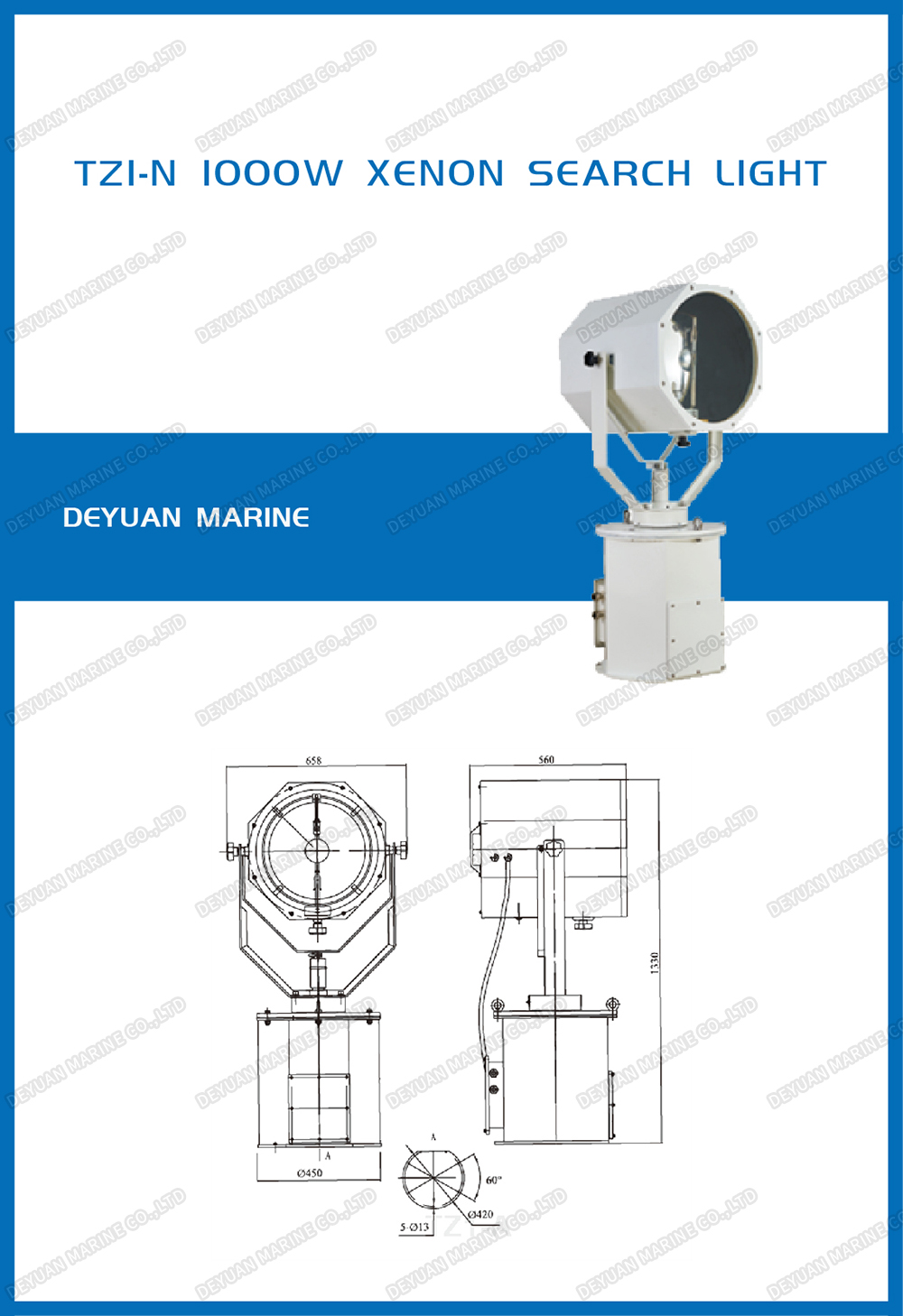 1000W Xenon Search Light Remote Control TZ1-AN from China manufacturer ...
