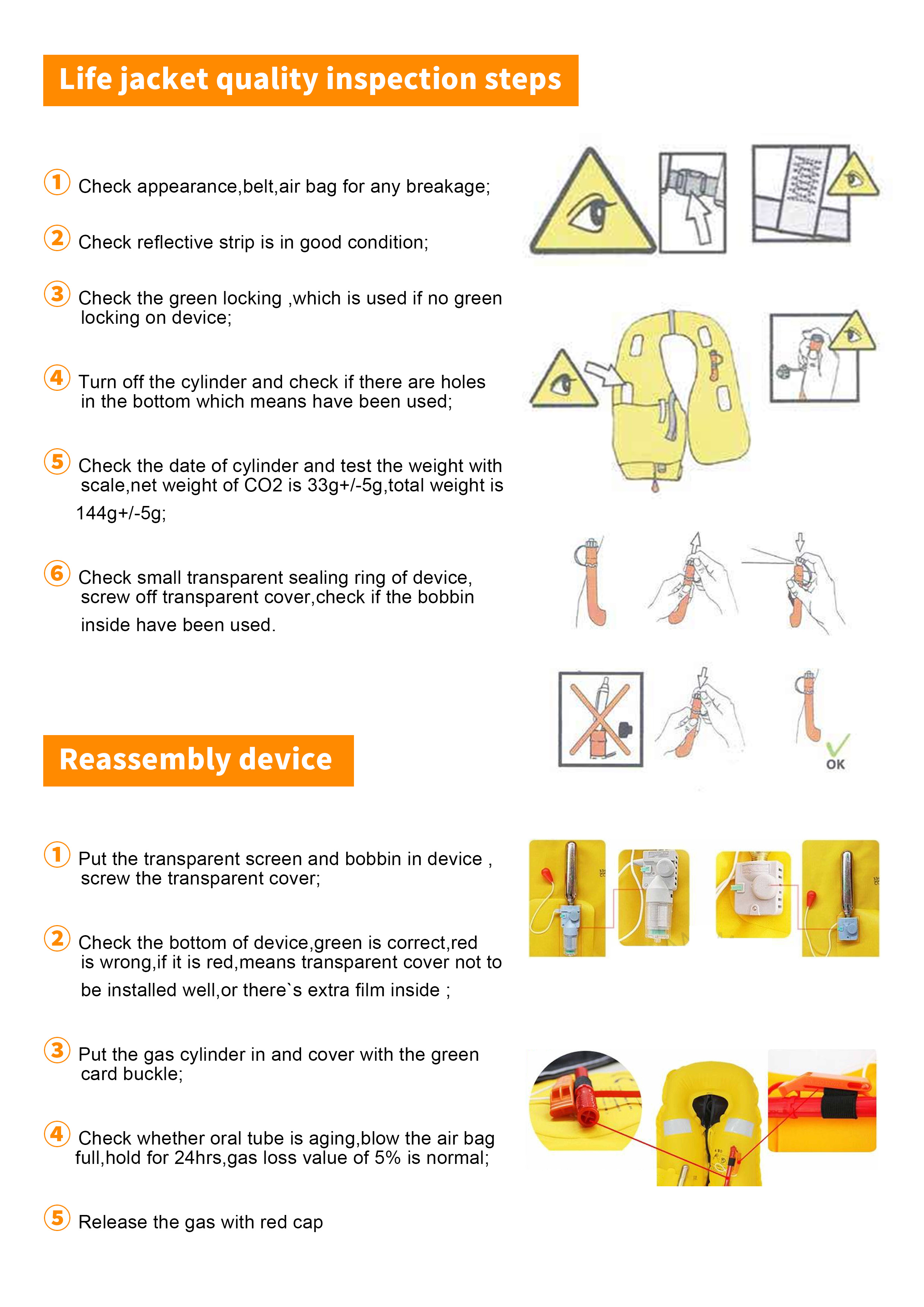 Inspection Of Inflatable Life Jacket - China Deyuan Marine